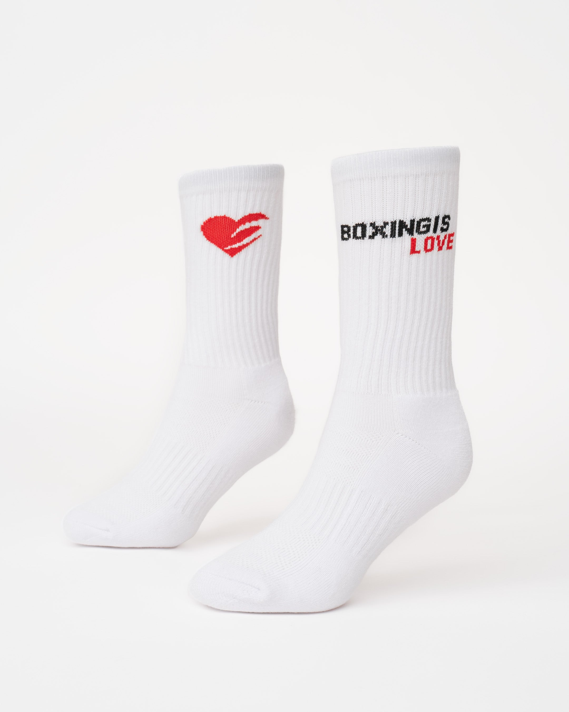 Boxing Is Love Crew Socks (3 Pairs) - White | BOXRAW