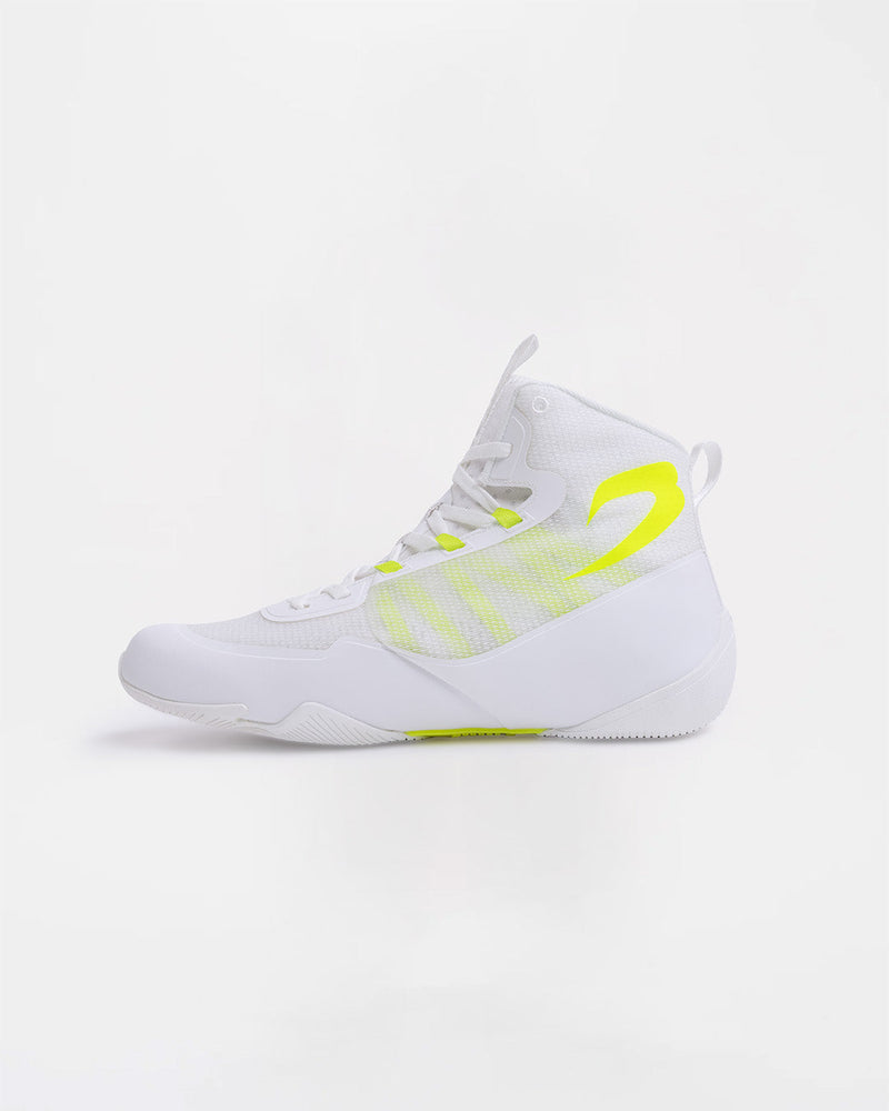 Nakatani Lo-Top Impello Boxing Boots - White/Yellow | BOXRAW
