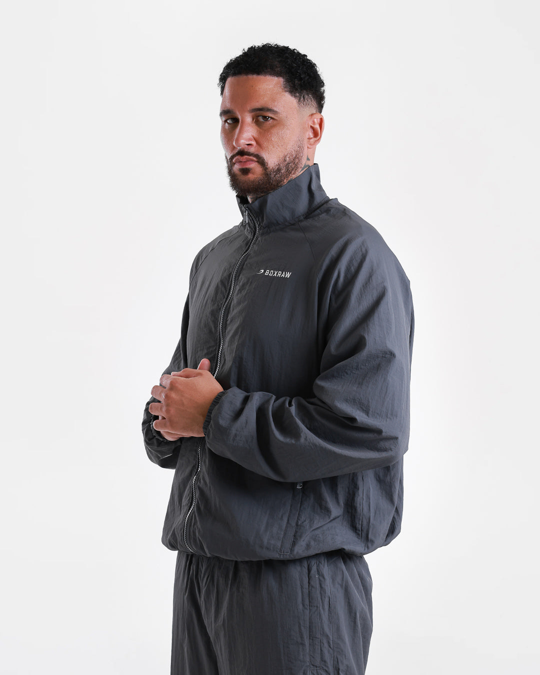 Saxton Track Jacket - Charcoal | BOXRAW