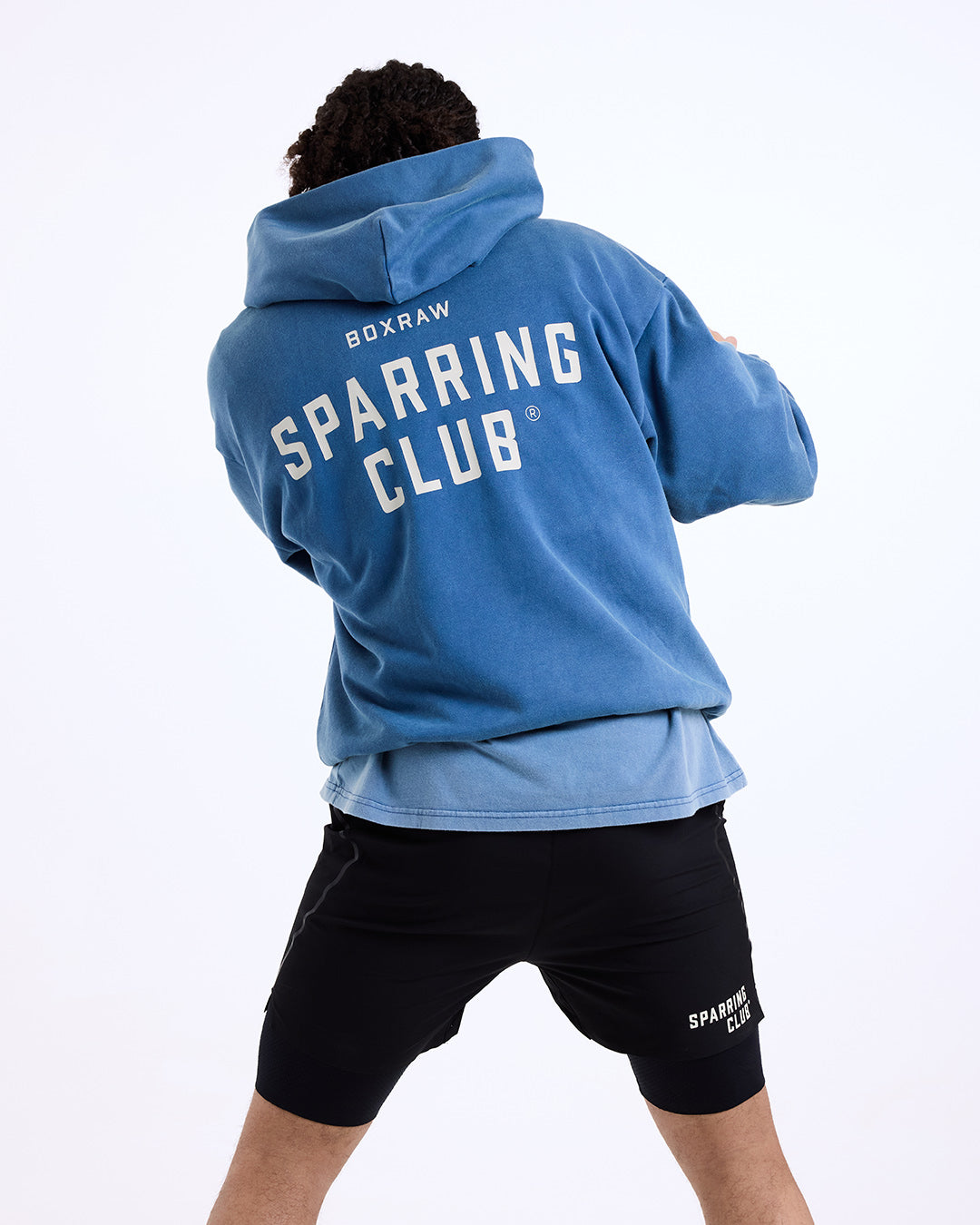 Sparring Club Oversized Hoodie - Washed Baby Blue | BOXRAW