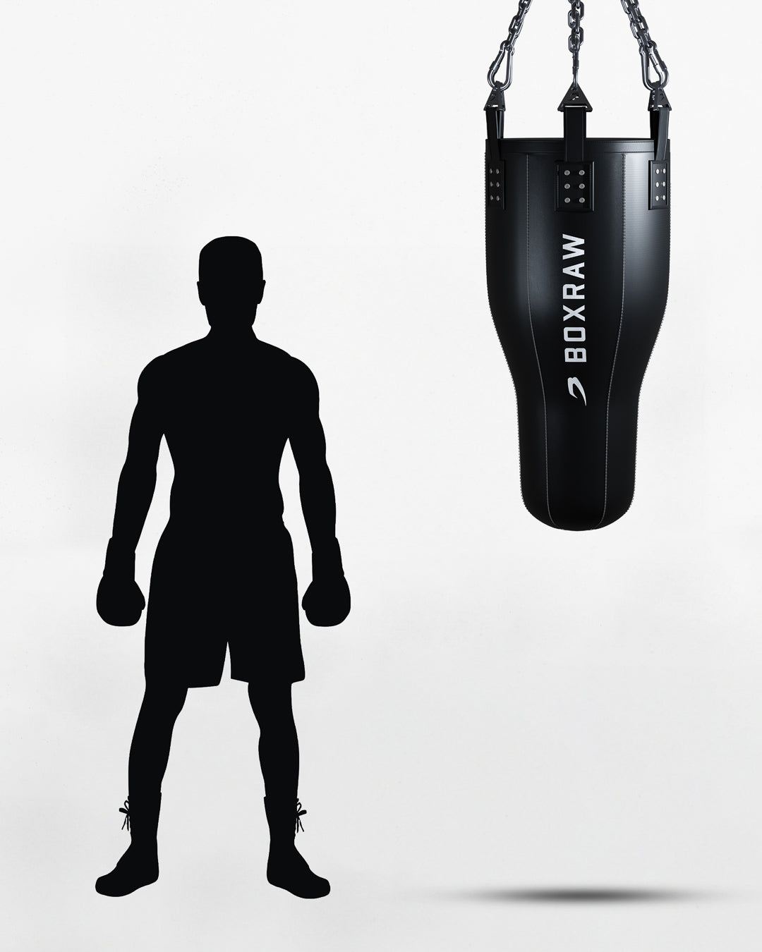3.5ft Spitzer Punch Bag - Black/145lb | BOXRAW