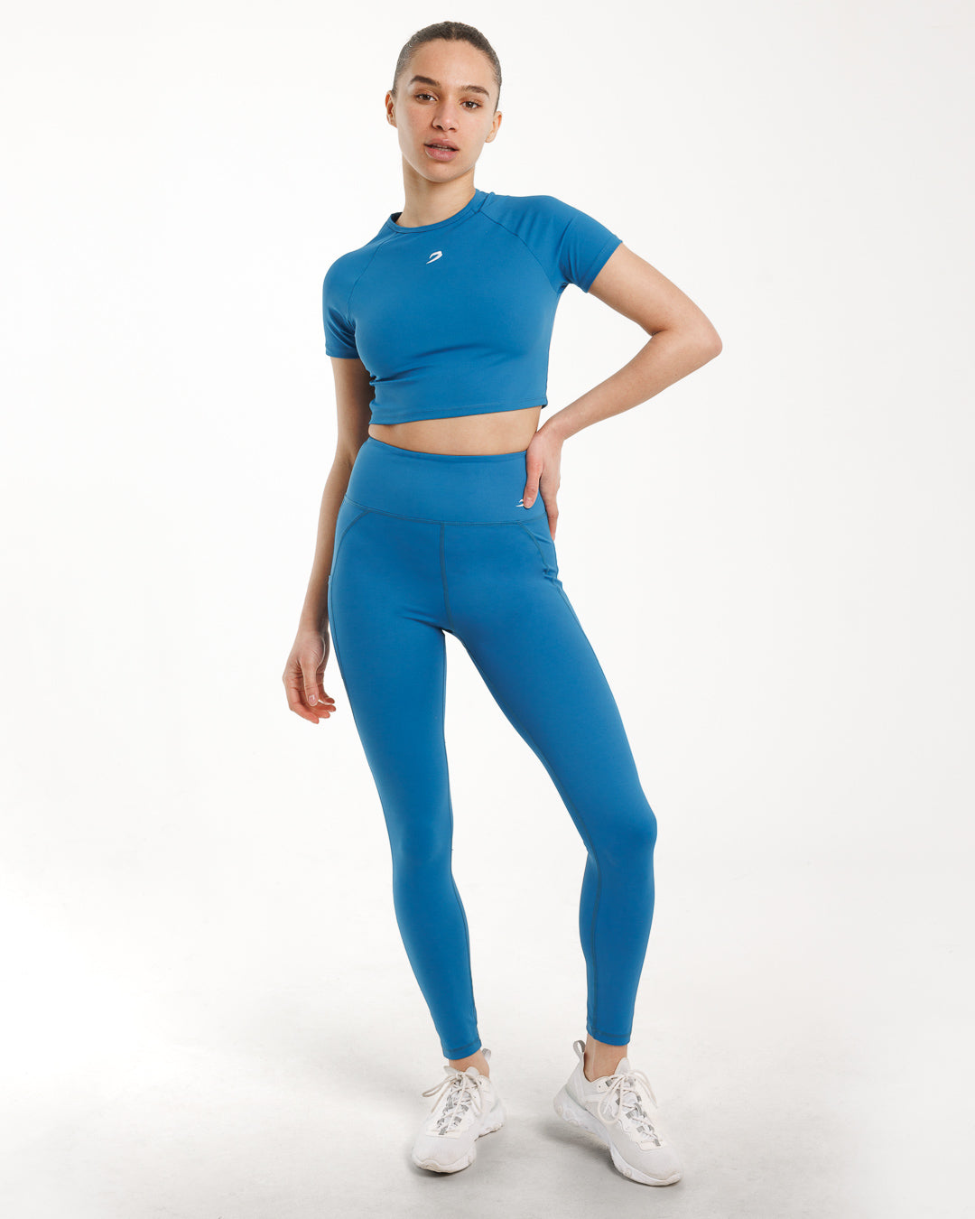 Training Short Sleeve Crop Top - Blue | BOXRAW