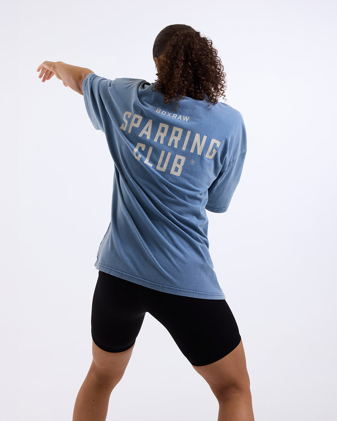 Women's Sparring Club Oversized T-Shirt - Washed Baby Blue | BOXRAW