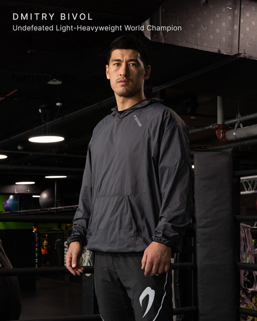 Genaro Oversized Windbreaker Hoodie - Charcoal | BOXRAW