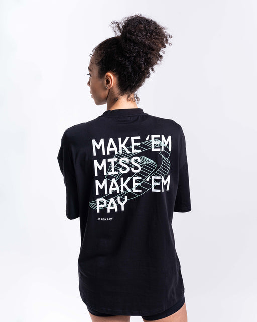 Women's Make 'Em Miss Oversized T-Shirt - Black | BOXRAW