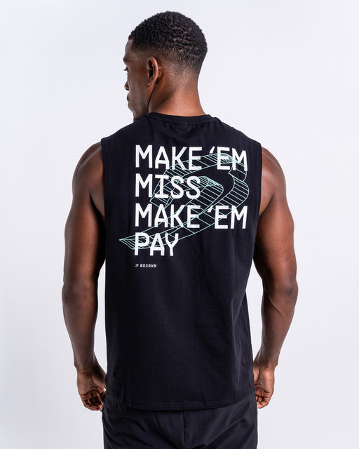 Make 'Em Miss Muscle Tank - Black | BOXRAW