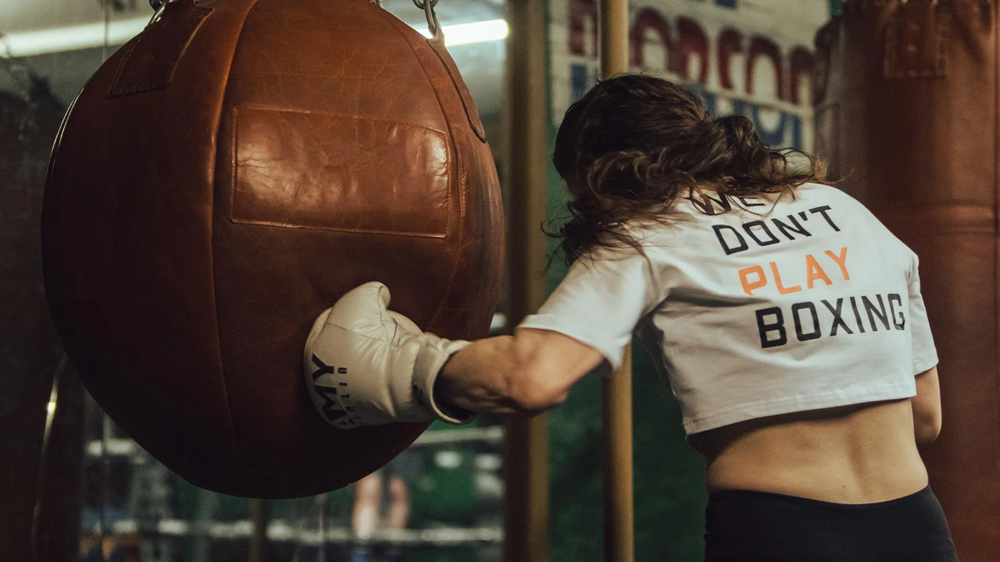 We Don't Play Boxing Crop T-Shirt - Black | BOXRAW