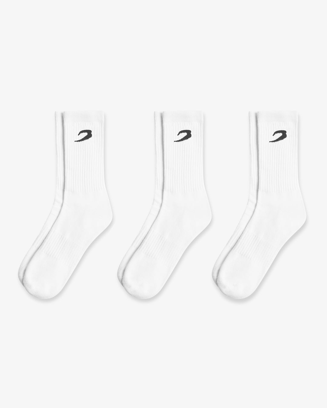 BOXRAW Crew Socks (3 Pairs) - White | BOXRAW