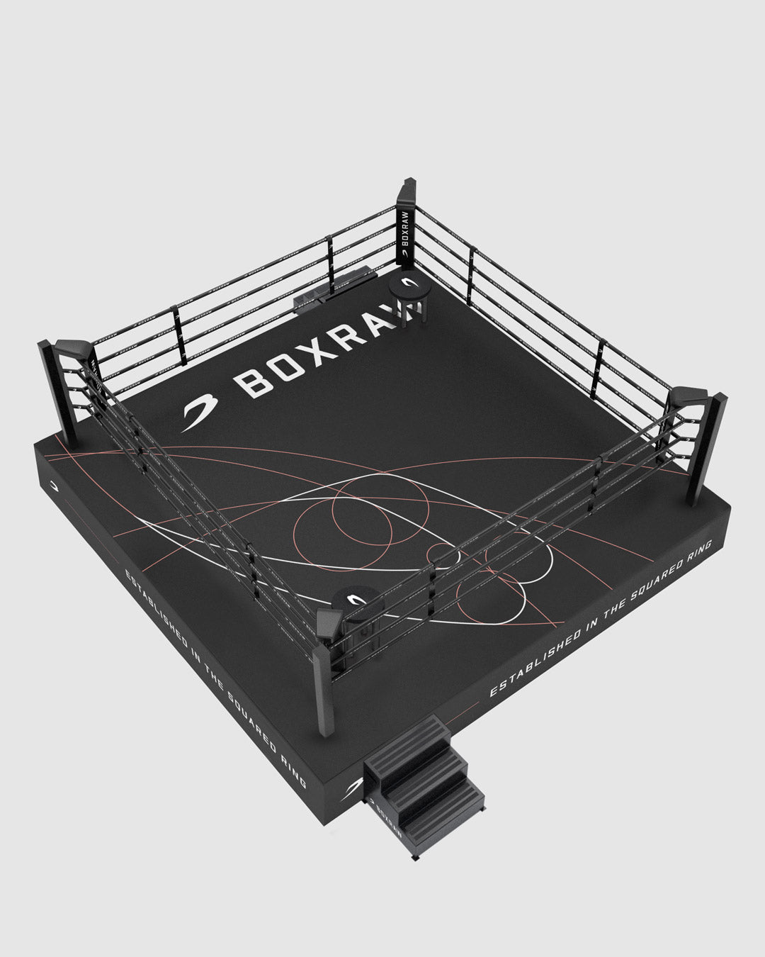 BOXRAW 36" Competition Boxing Ring - Black/Golden Ratio | BOXRAW