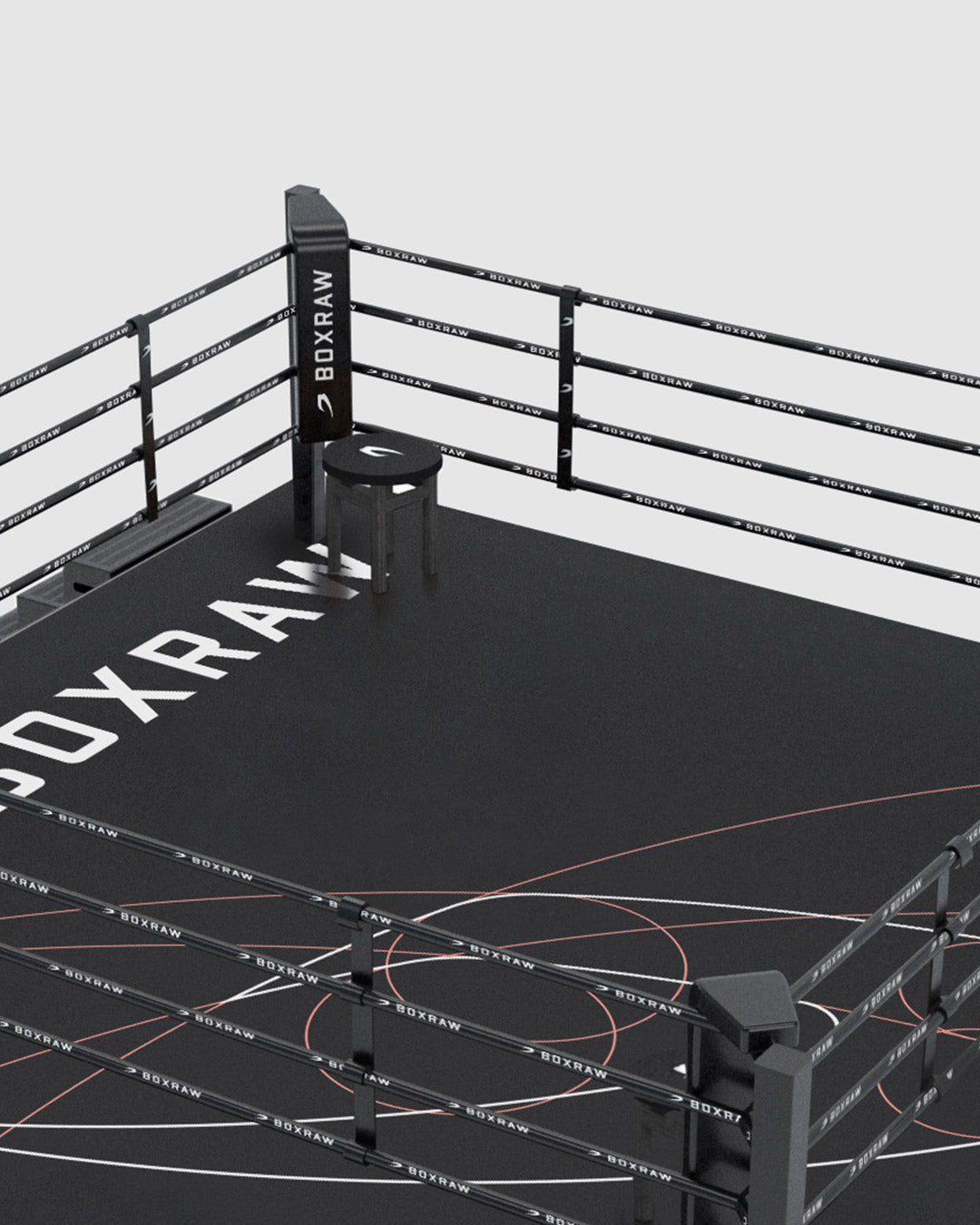 BOXRAW 36" Competition Boxing Ring - Black/Golden Ratio | BOXRAW